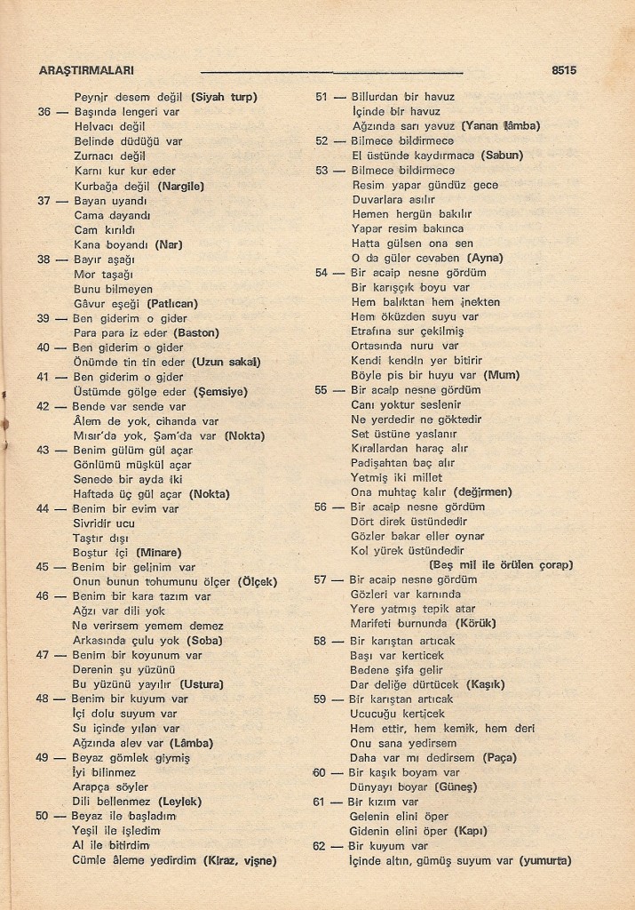 Bilmeceler | HER YÖNÜYLE YOZGAT